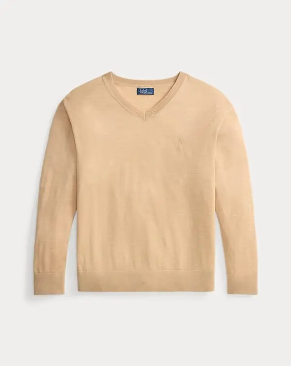 Ralph Lauren Wool V-neck Sweater - Light Camel