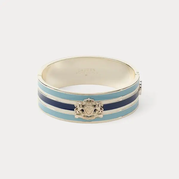 Ralph Lauren Silver-plated Crest Bangle - Silver/blue
