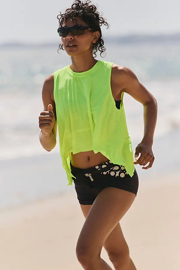 Free People Tempo Uv Protection Tank Top - Highlighter Yellow