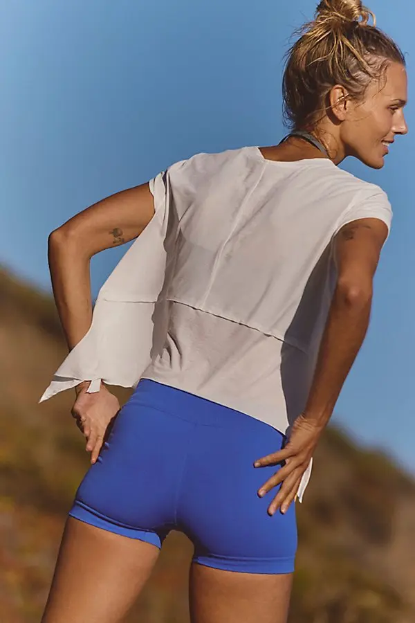 Free People Tempo Uv Protection Short Sleeve Tee - White