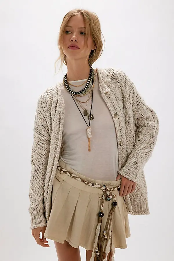 Free People Opal Knit Cardigan - Tea