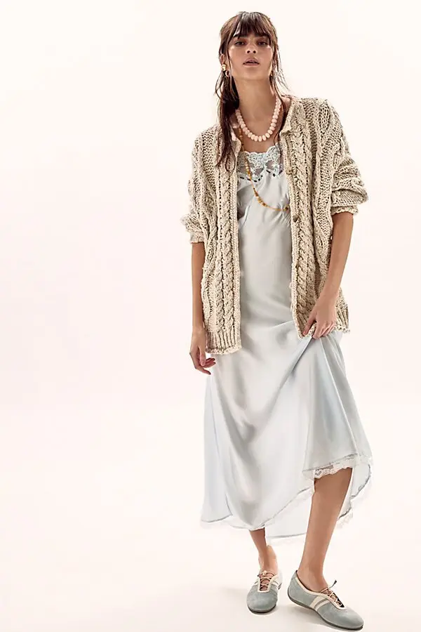 Free People Opal Knit Cardigan - Tea