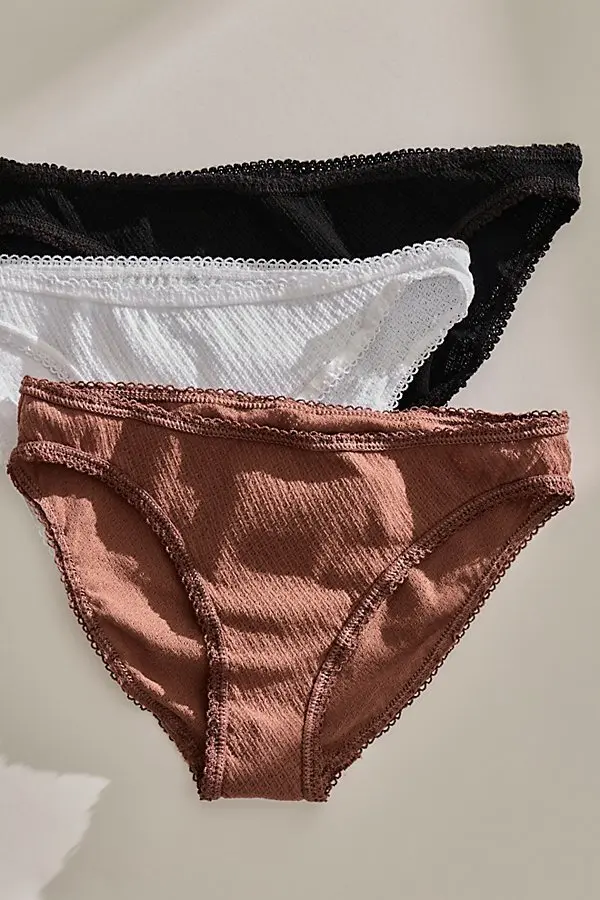 Free People Whisper Pointelle Bikini Undies - Chocolate