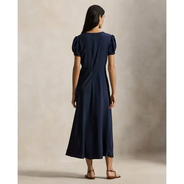 Ralph Lauren Lace-trim Silk Dress