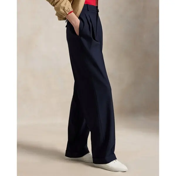 Ralph Lauren Bacall Wool-blend Faille Wide-leg Pants