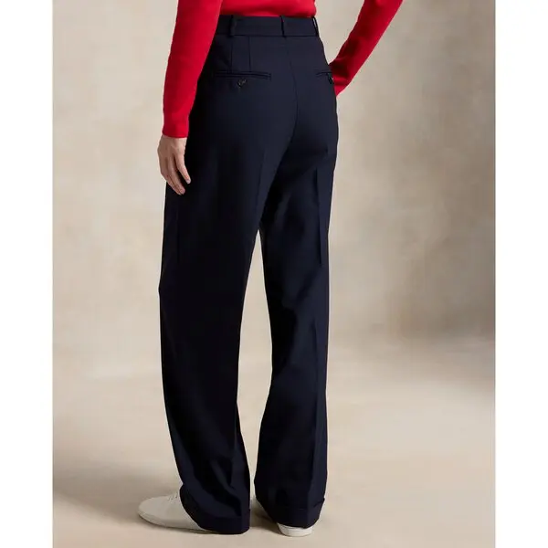 Ralph Lauren Bacall Wool-blend Faille Wide-leg Pants