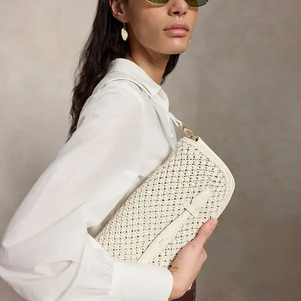 Ralph Lauren Bellport Woven Leather Clutch