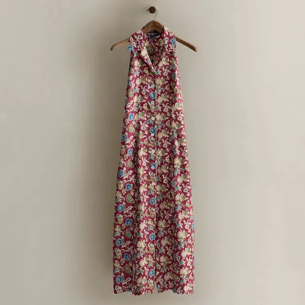 Ralph Lauren 1993 Floral Silk Shirtdress - Multi