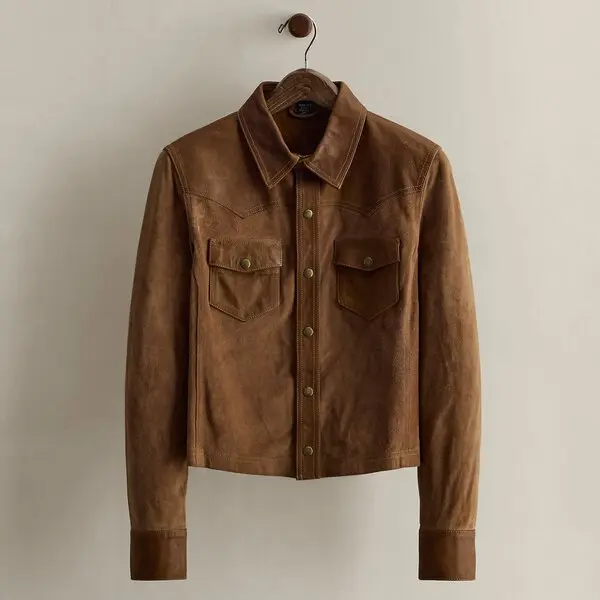 Ralph Lauren Suede Leather Trucker Jacket C. 1995
