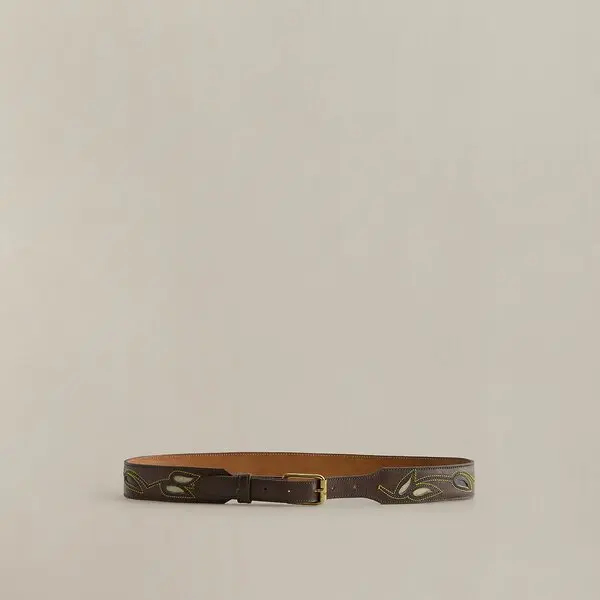 Ralph Lauren C. 1983 Cutout Leather Belt - Brown