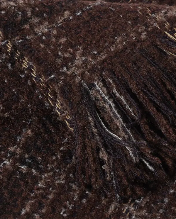 Johnstons Of Elgin Luxury Texture Throw In Peat & Navy