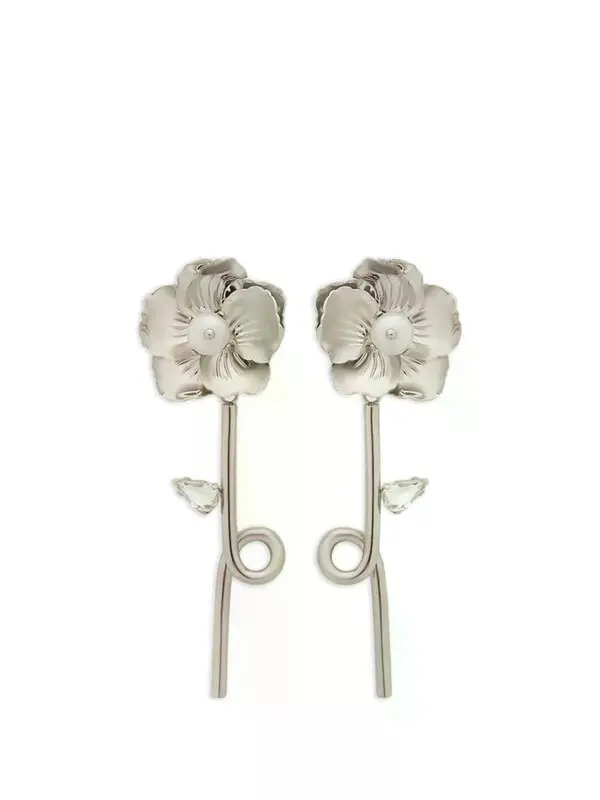 Simone Rocha Blooming Poppy Hoop Earrings - Silver