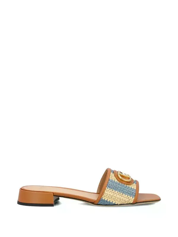 Valentino Garavani Logo-embellished Woven Sandals - Neutrals