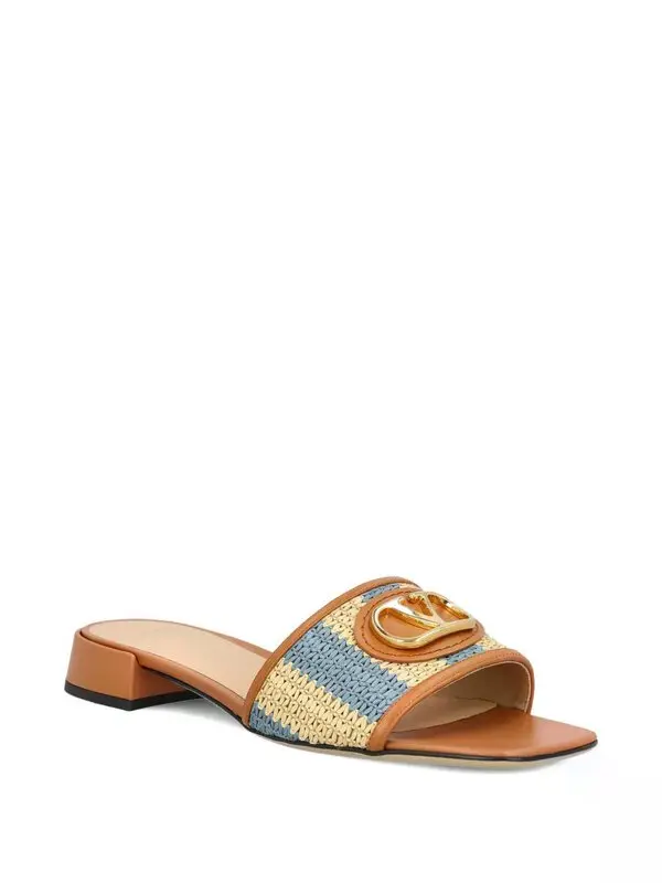 Valentino Garavani Logo-embellished Woven Sandals - Neutrals