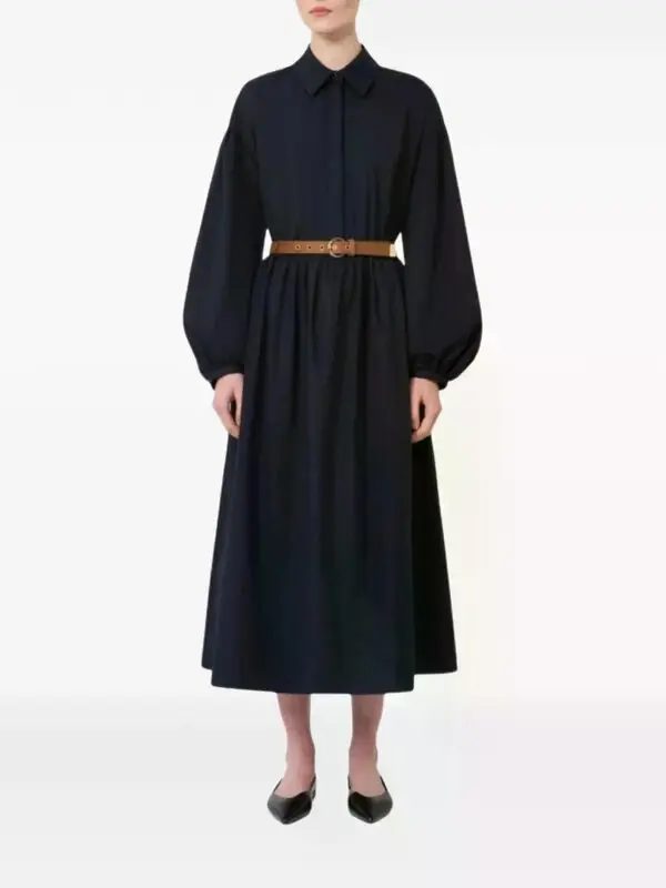 Max Mara Balloon-sleeve Belted Midi Dress