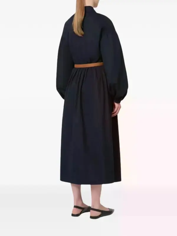 Max Mara Balloon-sleeve Belted Midi Dress