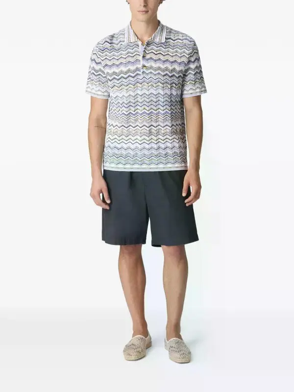 Missoni Chevron-pattern Polo Shirt - Blue