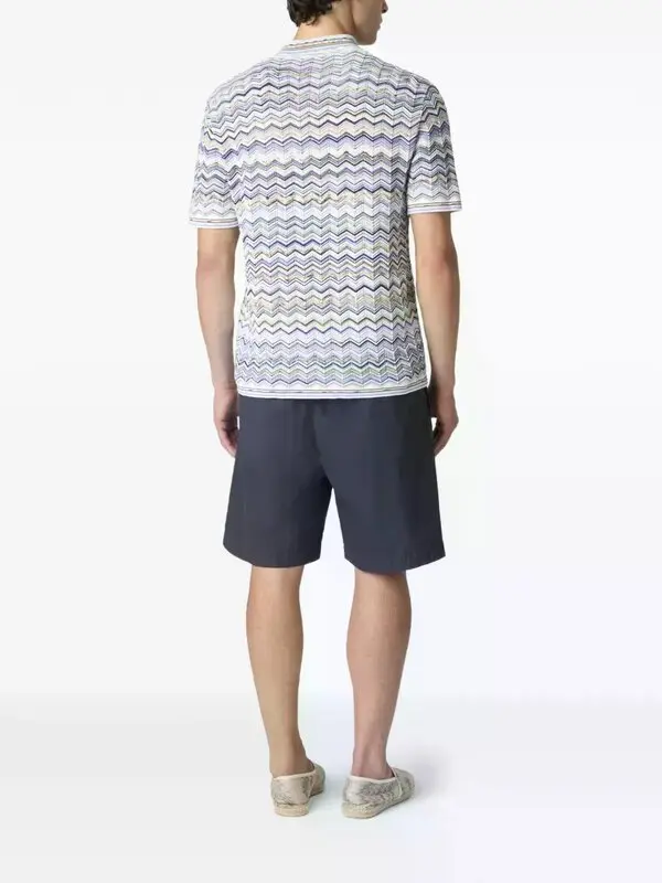 Missoni Chevron-pattern Polo Shirt - Blue