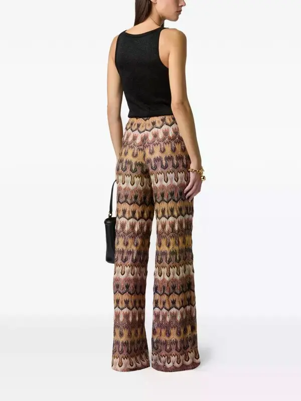 Missoni Patterned Wide Leg Trousers - Brown