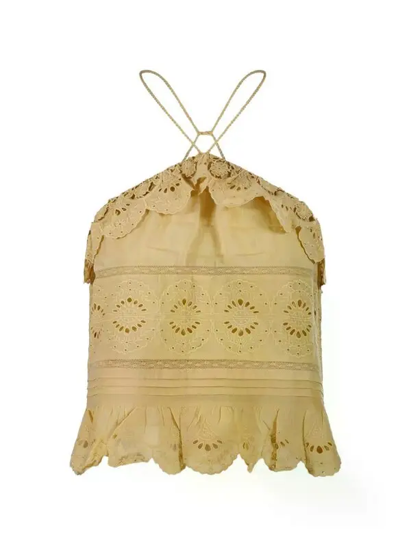 MARANT ETOILE Eyelet Ruffled Top