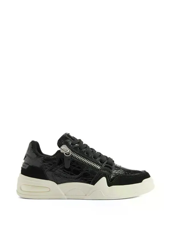 GIUSEPPE ZANOTTI Crocodile Print Trainers - Black