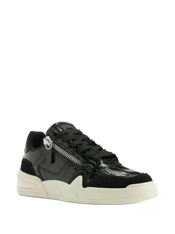 GIUSEPPE ZANOTTI Crocodile Print Trainers - Black