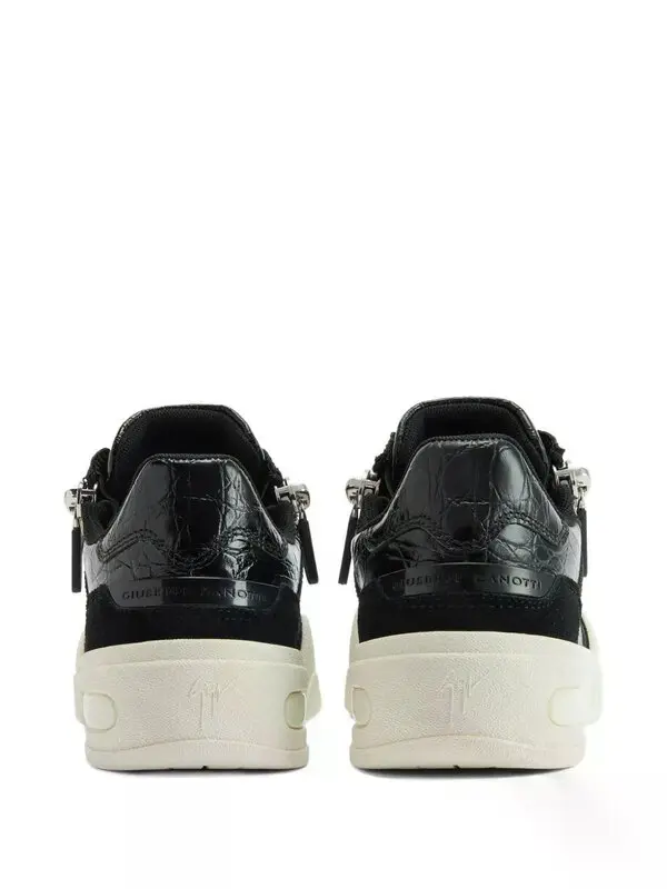 GIUSEPPE ZANOTTI Crocodile Print Trainers - Black