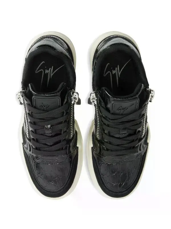GIUSEPPE ZANOTTI Crocodile Print Trainers - Black