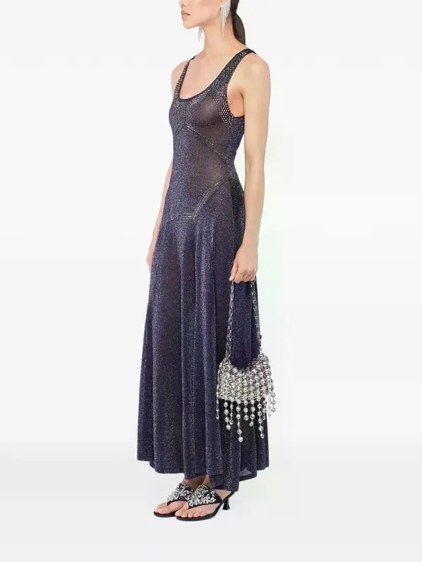 Rabanne Flared Hotfix Knit Dress