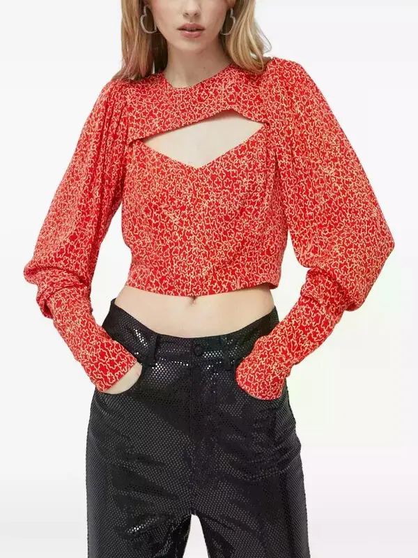 ROTATE BY BIRGER CHRISTENSEN Long-sleeved Cropped Top