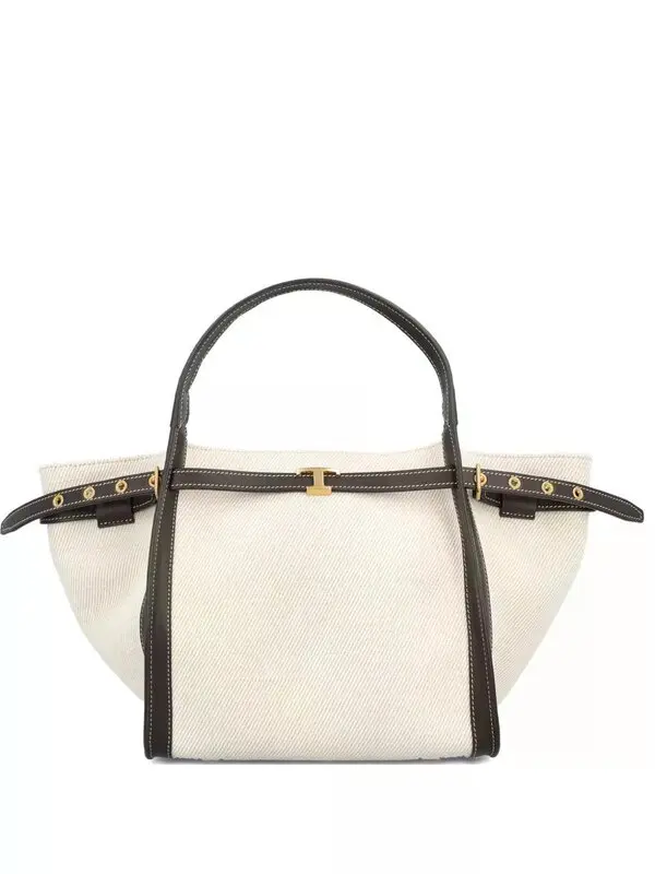 TOD'S T Buckle Canvas Tote