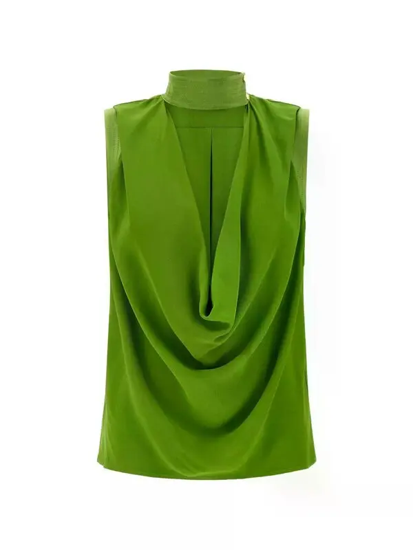 Elisabetta Franchi Sleeveless Draped Top - Green