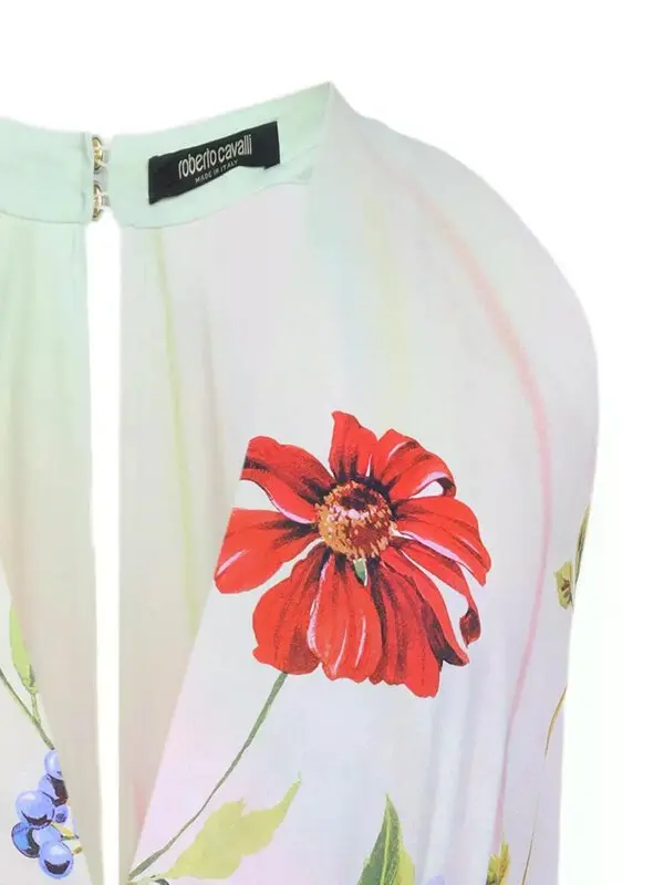 Roberto Cavalli Floral-print Halterneck Dress - Pink