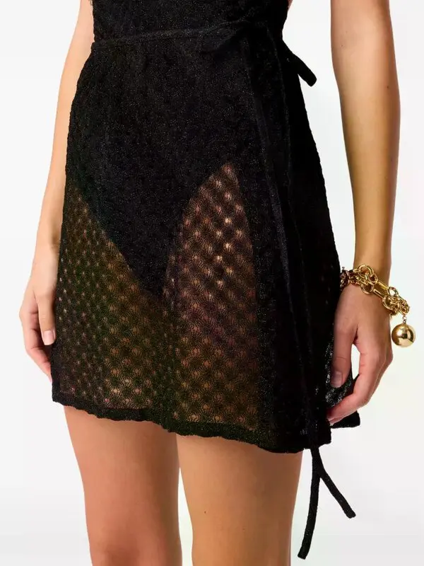 Missoni Mini Pareo Skirt In Lamé With Raschel Workmanship
