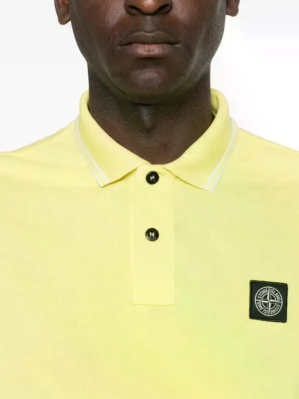 Stone Island Ribbed Trim Polo Shirt