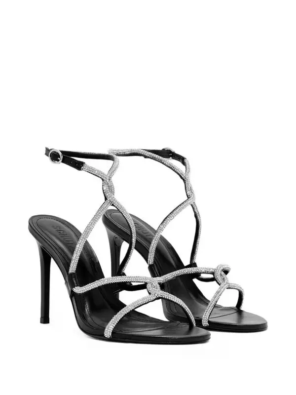 Schutz 100mm Crystal-embellished Heeled Sandals - Black