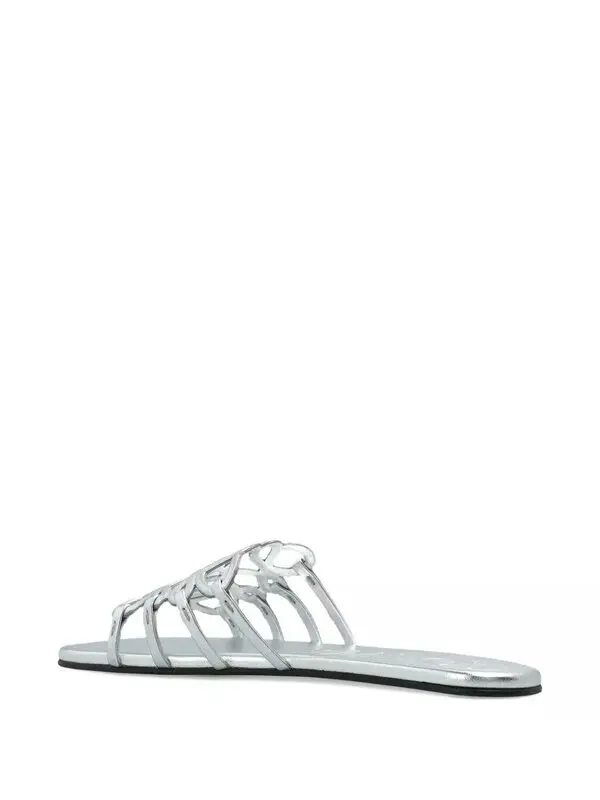 Loewe Cut-out Detail Flat Sandals - Silver