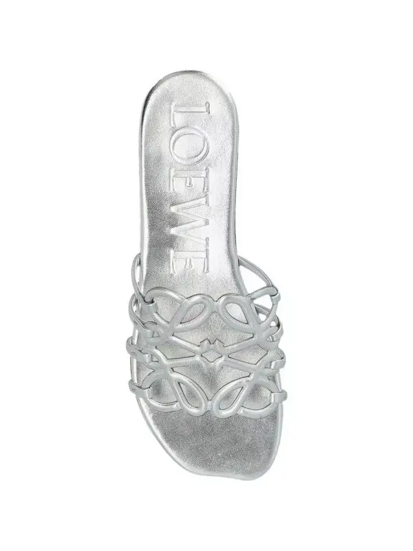 Loewe Cut-out Detail Flat Sandals - Silver