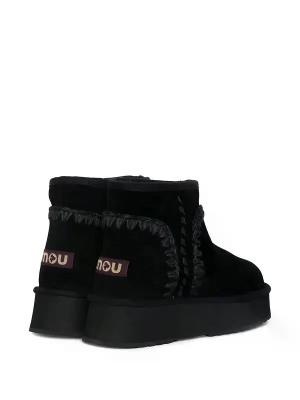 Mou Round-toe Platform Boots - Black