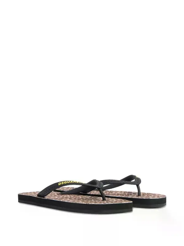 Dsquared2 Leopard Print Flip Flops