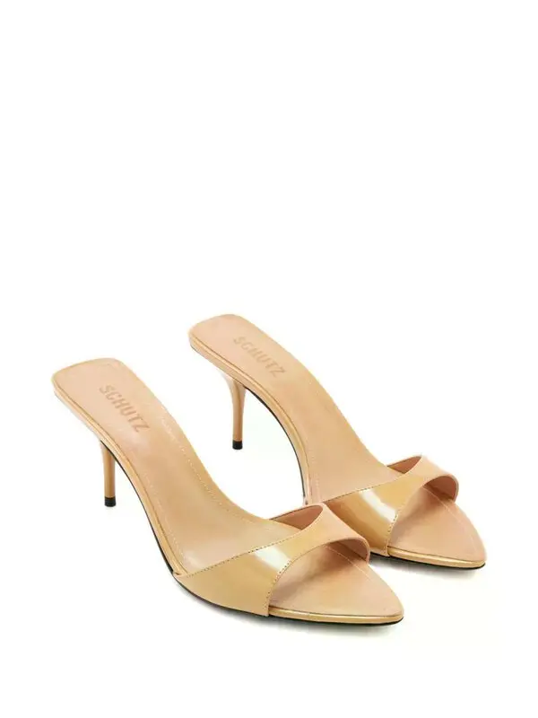 Schutz 75mm Elodie Stiletto Heeled Mules - Neutrals