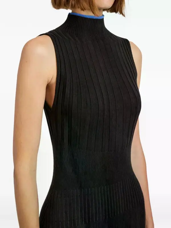 Proenza Schouler White Label Ezme Ribbed-knit Dress - Black