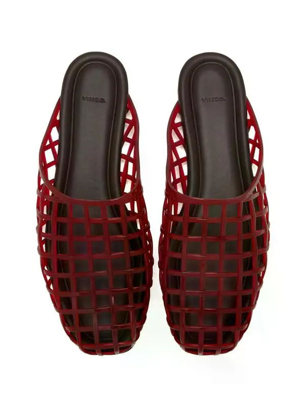 Vince Woven Mules - White