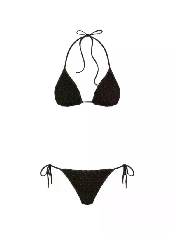 Missoni Triangle Bikini In Lurex Viscose With Raschel Workmanship - Black