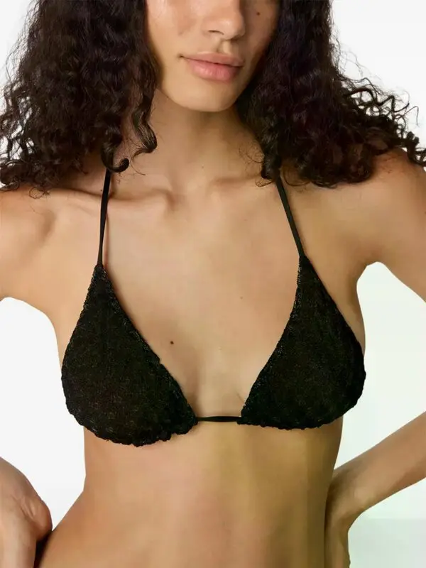 Missoni Triangle Bikini In Lurex Viscose With Raschel Workmanship - Black