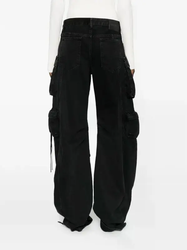 Attico Printed Wide Leg Jeans