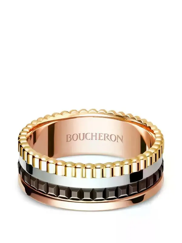 Boucheron Quatre Classique Three Gold-tone Ring - Pink