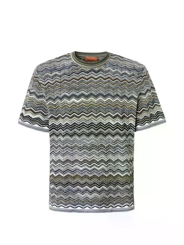 Missoni Chevron-pattern Knit T-shirt - Grey