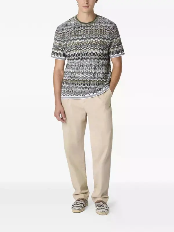 Missoni Chevron-pattern Knit T-shirt - Grey