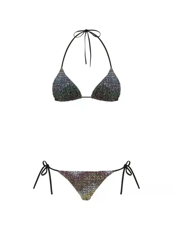 Missoni Tie-fastening Bikini Set - Black